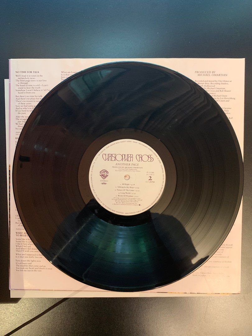 Christopher Cross Vinyl Plaka LP Record, Hobbies & Toys, Music & Media ...