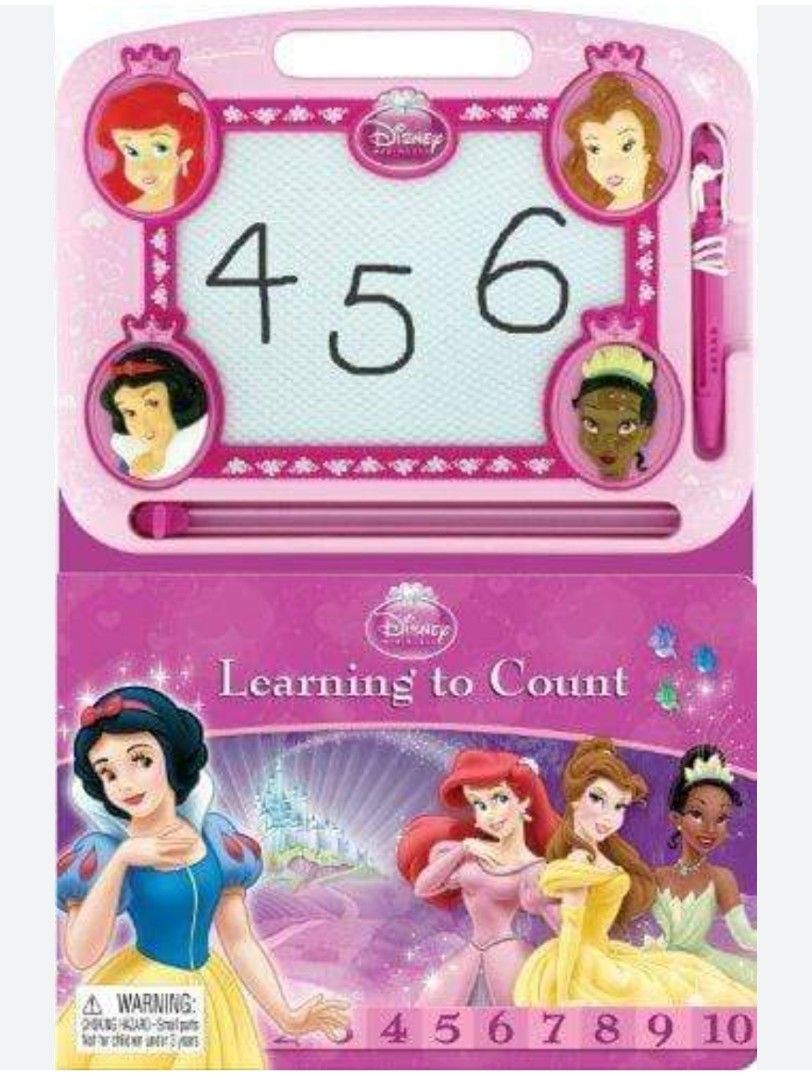 Disney Princess: Learning To Count (Storybook And Magnetic Drawing Kit ...