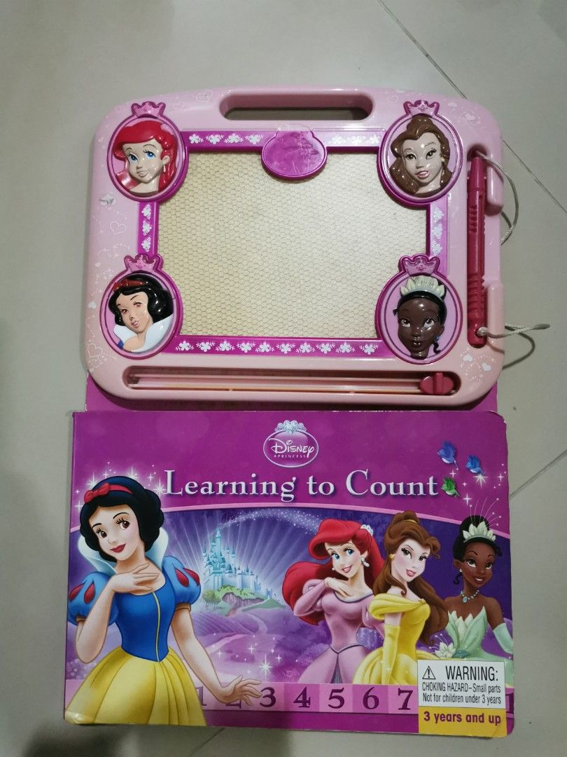 Disney Princess: Learning To Count (Storybook And Magnetic Drawing Kit ...