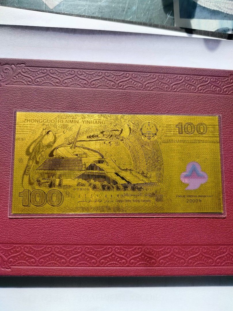 Duit China Dragon 999 Gold Commemorative Millennium Bank Note, Hobbies ...