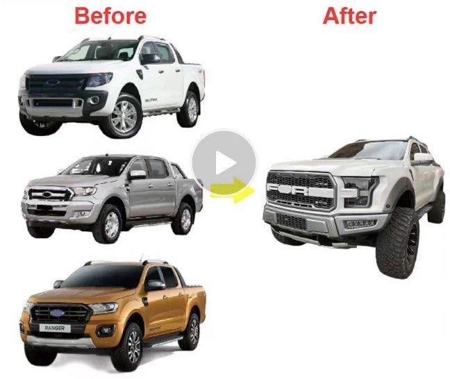 Ford Ranger T6 T7 T8 face lift conversion upgrade to T9 F150 body kit ...