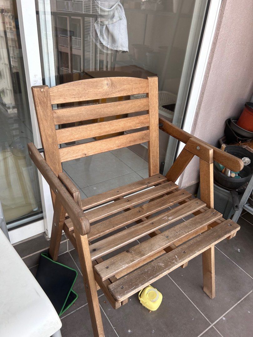Ikea chair with arm rest, Furniture & Home Living, Outdoor Furniture on ...