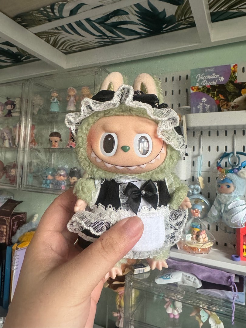 Labubu macaron green grape with maid clothes, Hobbies & Toys, Toys ...
