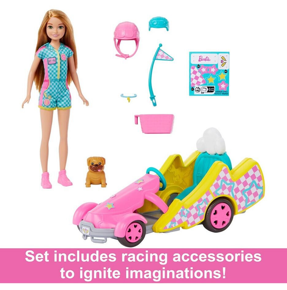Mattel Barbie Stacie Racer with Go-kart Playset. READY STOCK, ships ...