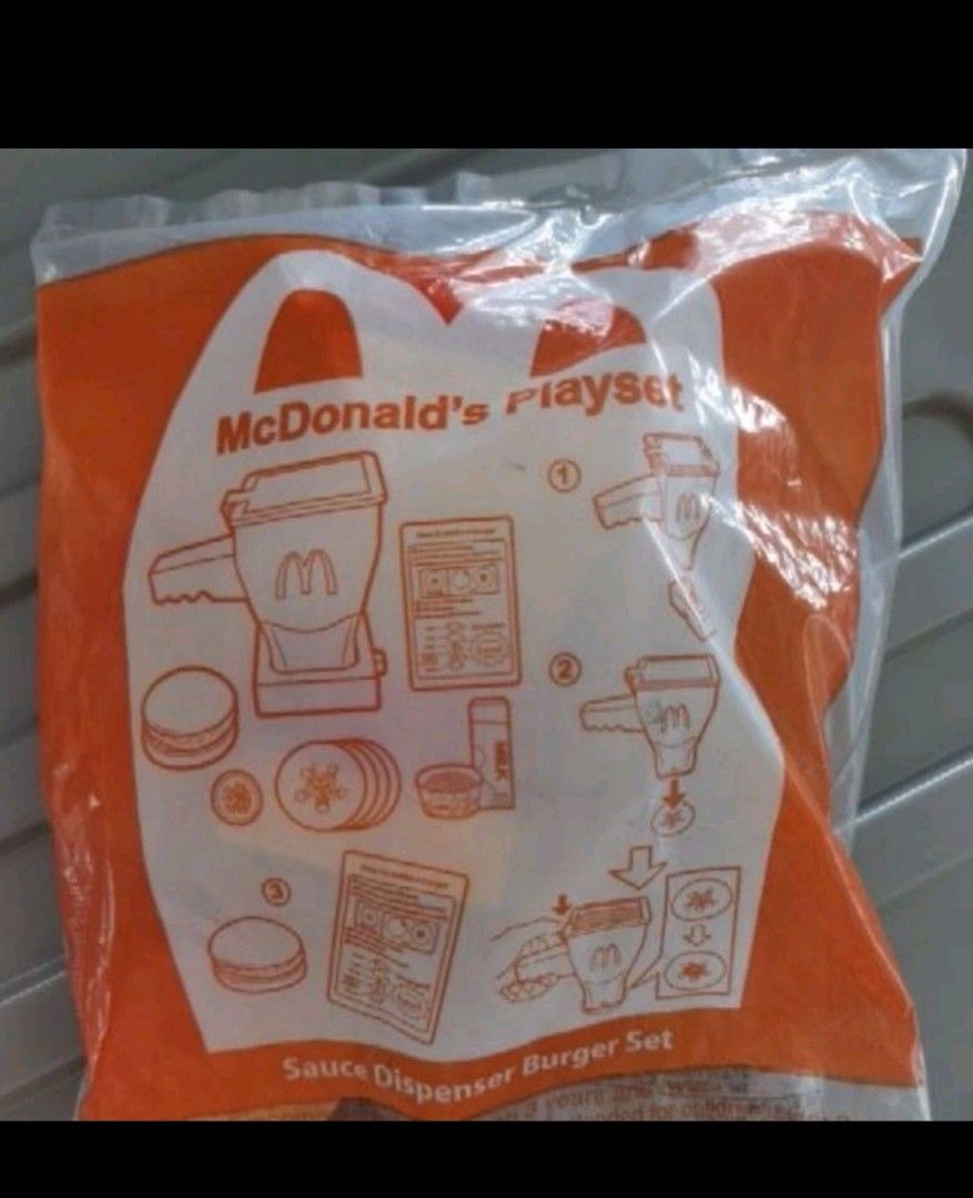 McDonald's McD Happy Meal Toys Playset Sauce Dispenser Burger Set ...