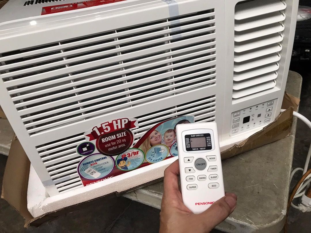 Pensonic 1.5 Hp Window Aircondition with Remote, Furniture & Home Living, Home Improvement ...