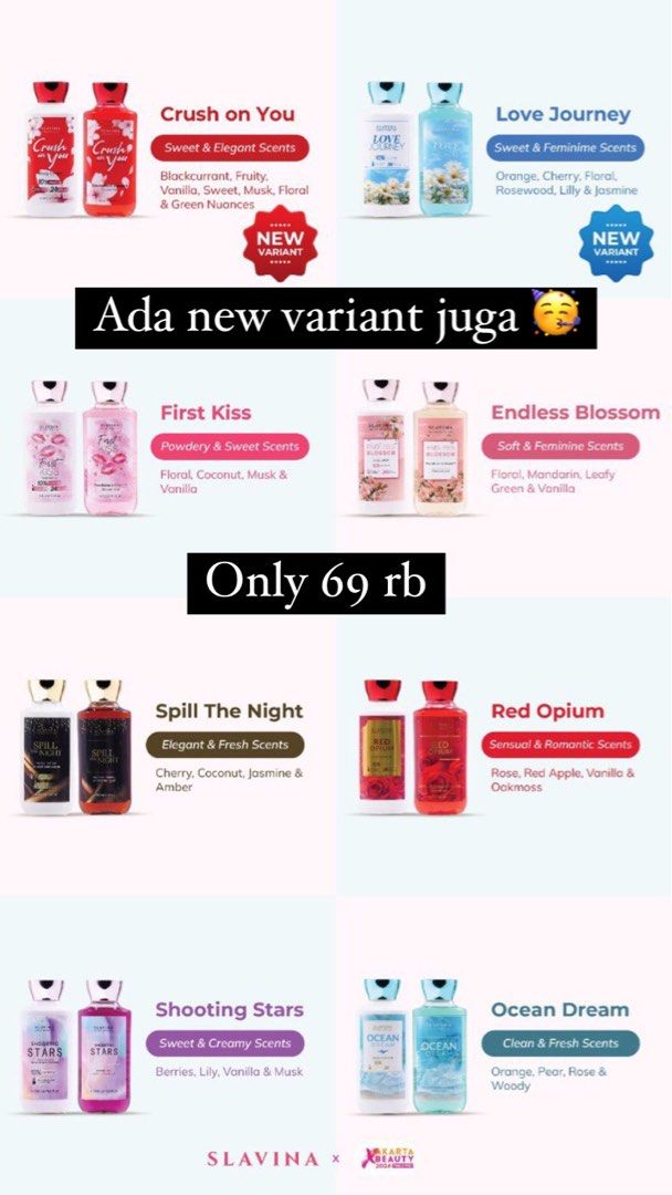 (PO JXB 2024) Slavina Body Lotion, Kesehatan & Kecantikan, Kulit, Sabun & Tubuh di Carousell