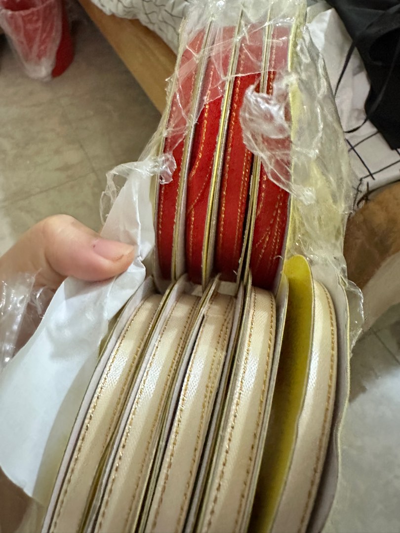 Satin Ribbon ARROW 1/4 inch with Gold Lining (50 yards/roll) decorative ...