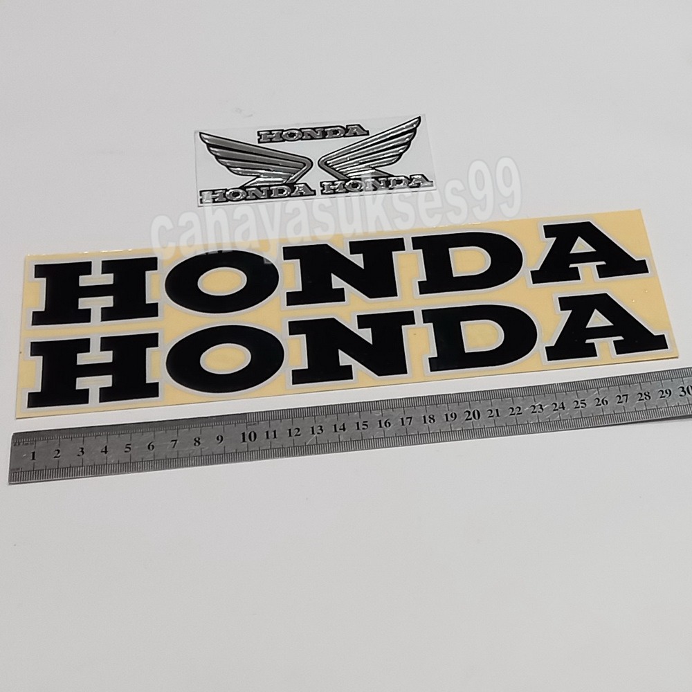 Sticker HONDA Hitam List Putih 30cm Emblem Timbul Motor HONDA Variasi ...