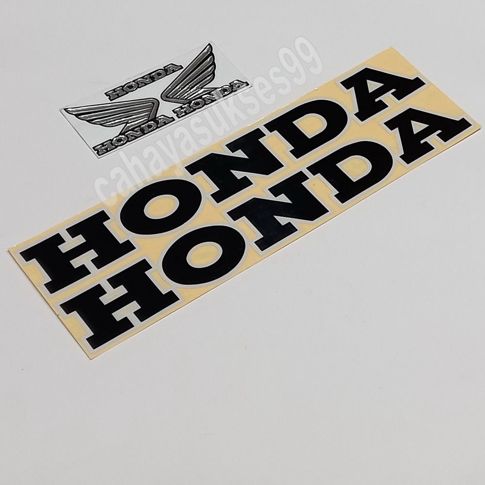 Sticker HONDA Hitam List Putih 30cm Emblem Timbul Motor HONDA Variasi ...
