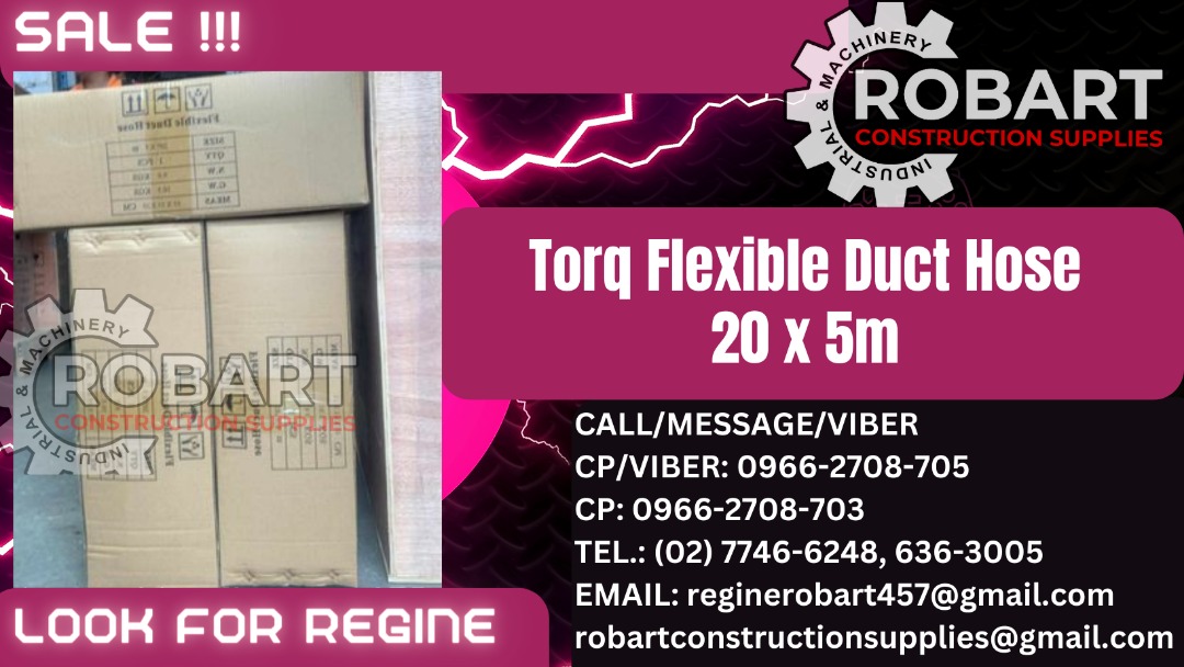 Torq Flexible Duct Hose 20 x 5m, Commercial & Industrial, Construction ...
