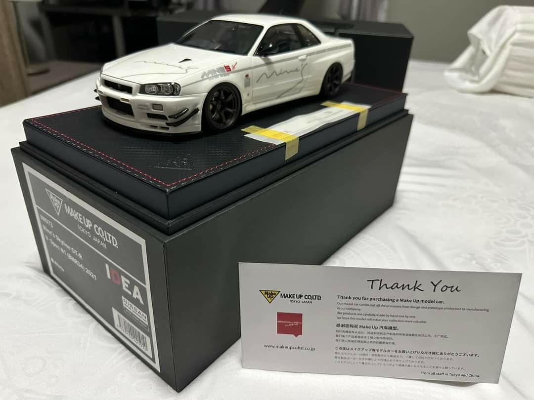 1/18 Make up IDEA Mines Nissan Skyline GT-R R34 with Rays Wheel not autoart kyosho, Hobbies ...