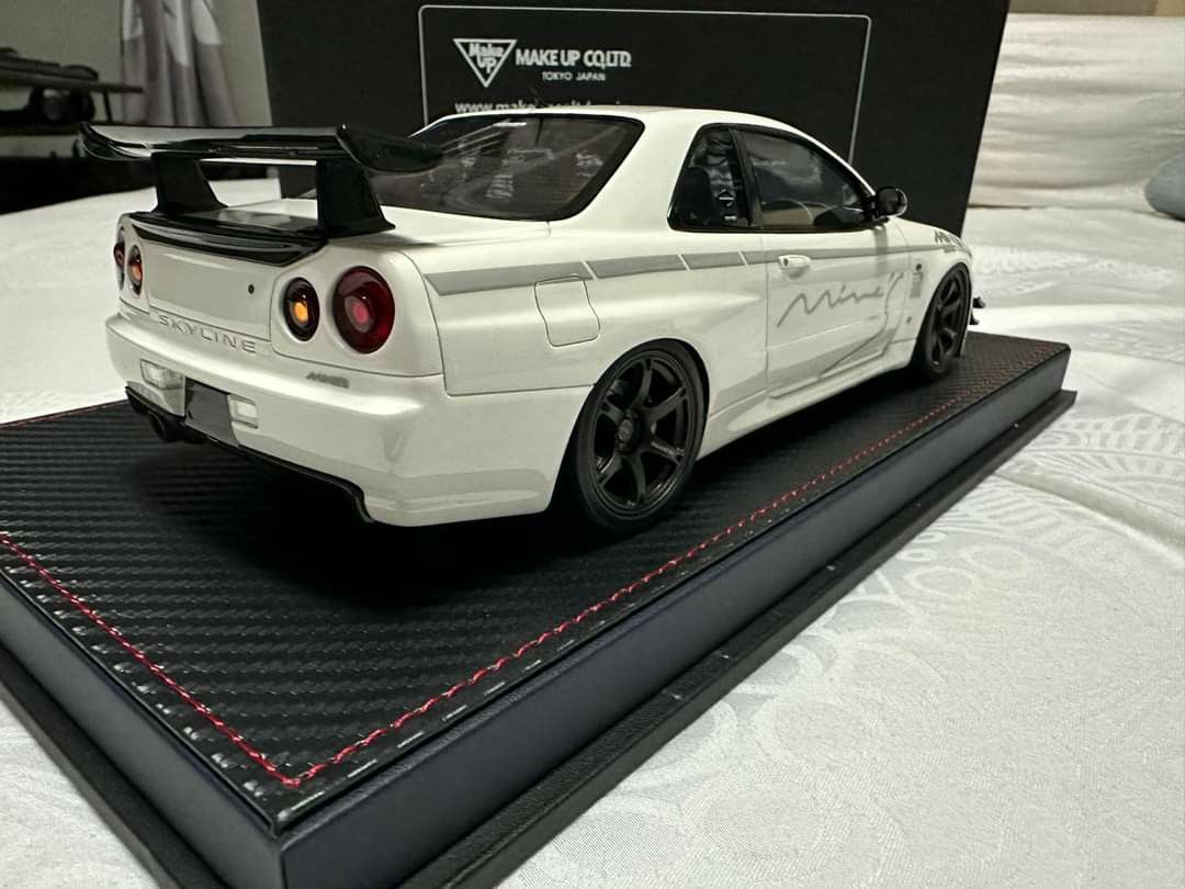 1/18 Make up IDEA Mines Nissan Skyline GT-R R34 with Rays Wheel not autoart kyosho, Hobbies ...