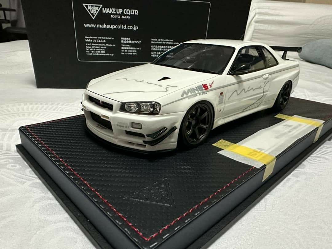 1/18 Make up IDEA Mines Nissan Skyline GT-R R34 with Rays Wheel not autoart kyosho, Hobbies ...