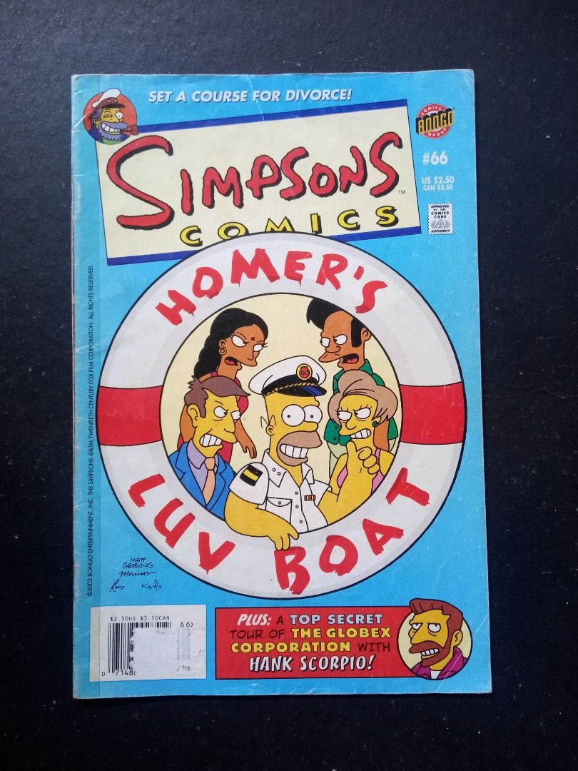#66 The Simpsons comics + 2 postcards, Hobbies & Toys, Books ...