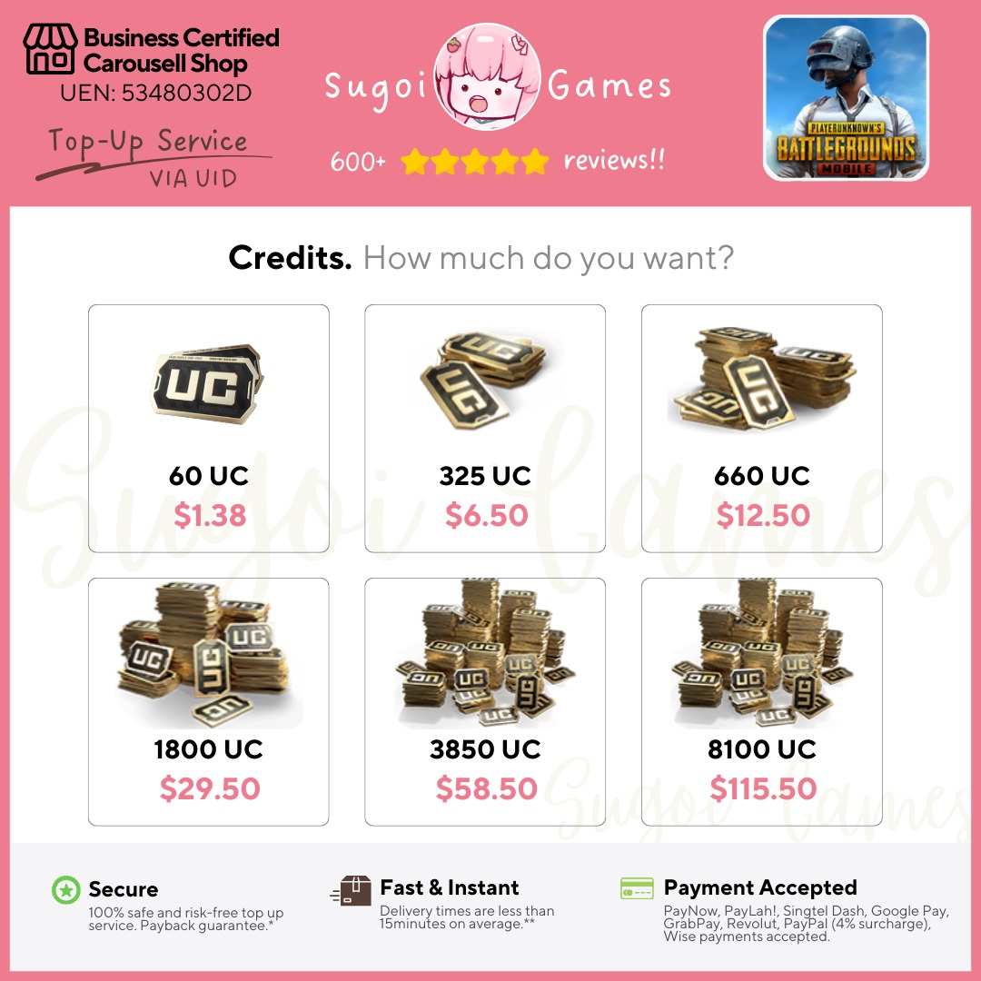 🌸 PUBG Top-Up Service | PUBGM | UC | UID TOP UP | NO LOGIN |, Video ...