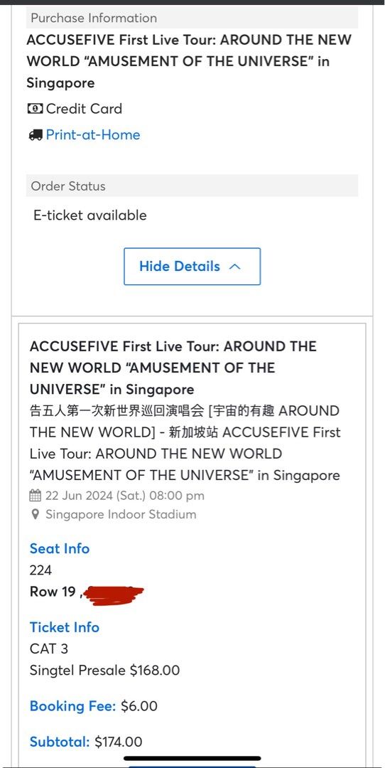Accusefive 告五人 Singapore Concert 2024, Tickets & Vouchers, Event Tickets on Carousell