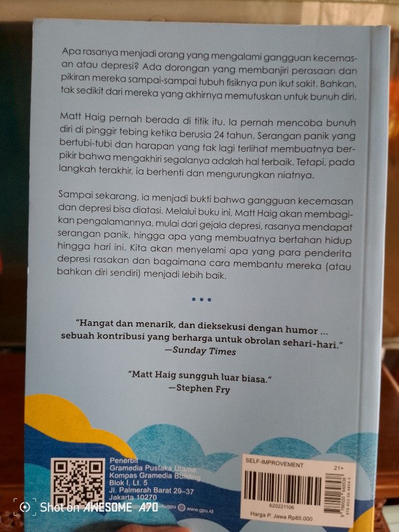 Alasan Untuk Tetap Hidup. Reasons to Stay Alive. Matt Haig, Buku & Alat ...
