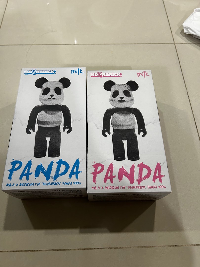 Bearbrick milk panda 400% medicom set+100% pair set FREE , Hobbies ...