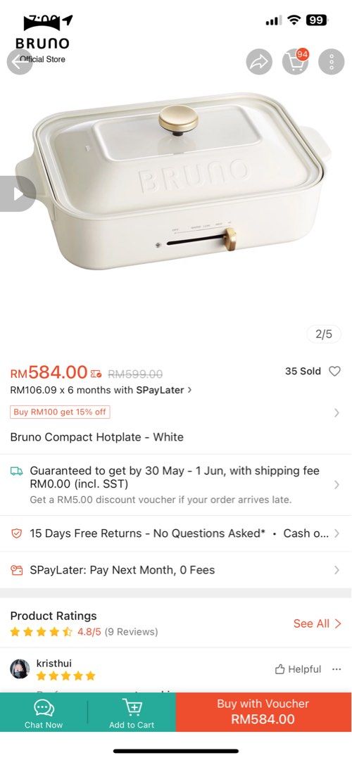 Bruno Hot plate, Furniture & Home Living, Kitchenware & Tableware ...