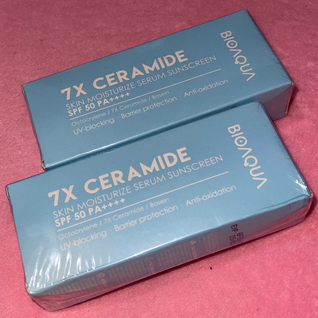 BUNDLES BIOAQUA 7X Ceramide Sunblcok Wajah Sunscreen SPF 50 PA++++ 40ml Skincare Sunblock Untuk ...