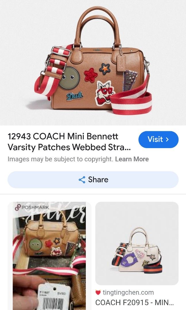 Coach bennet patches, Fesyen Wanita, Tas & Dompet di Carousell