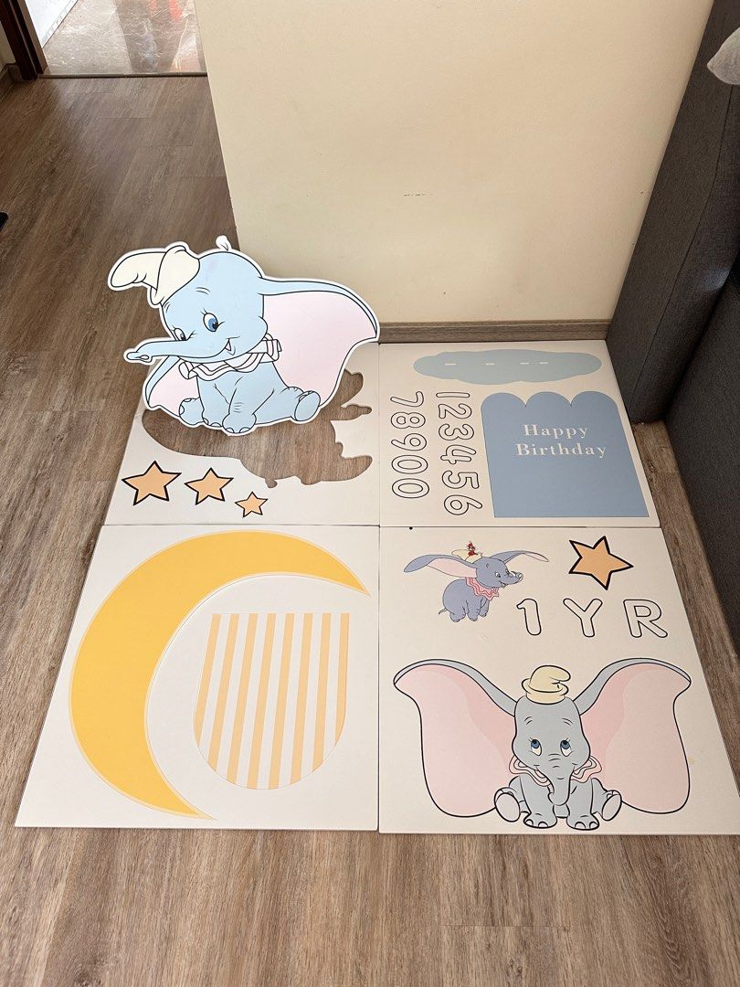 Dumbo theme backdrop decor stand, Hobbies & Toys, Occasions & Party ...