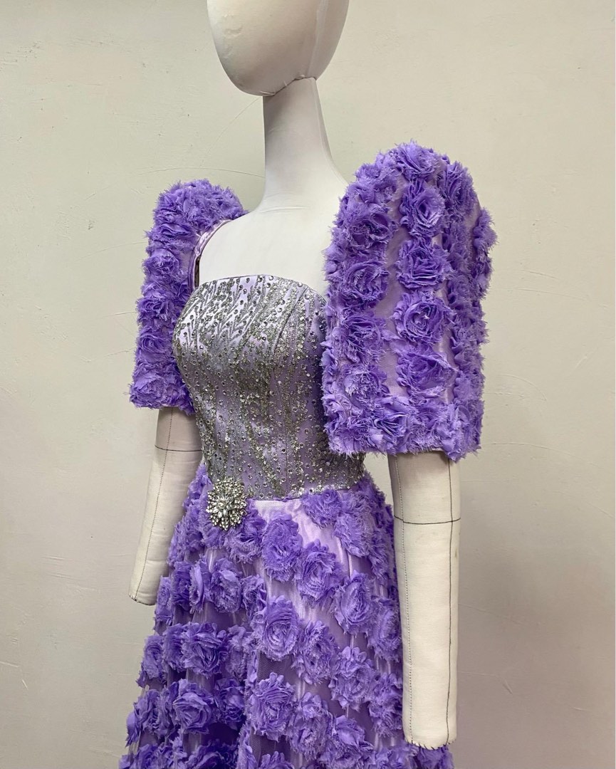 Modern Filipiniana Tube Debut Pageant Evening Long Gown FOR RENT ...