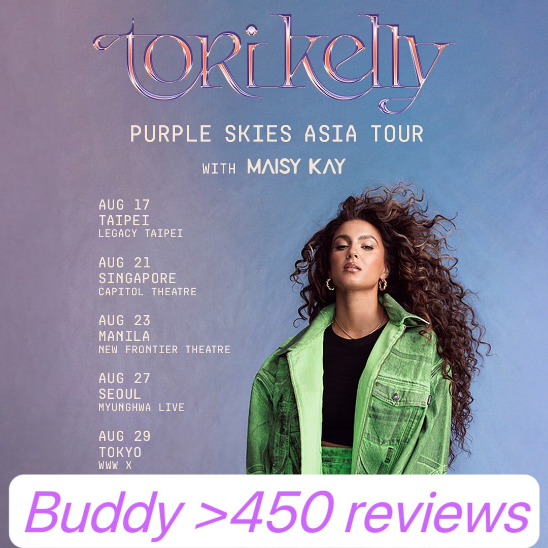 Tori Kelly - Purple Skies Asia Tour in Singapore concert world tour 2024 bypass link, Tickets ...