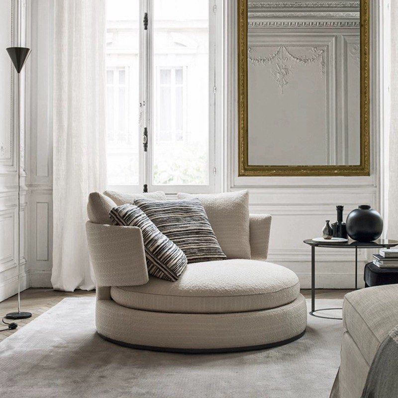 KALS Modern Round Lounge Chair, Furniture & Home Living, Furniture ...