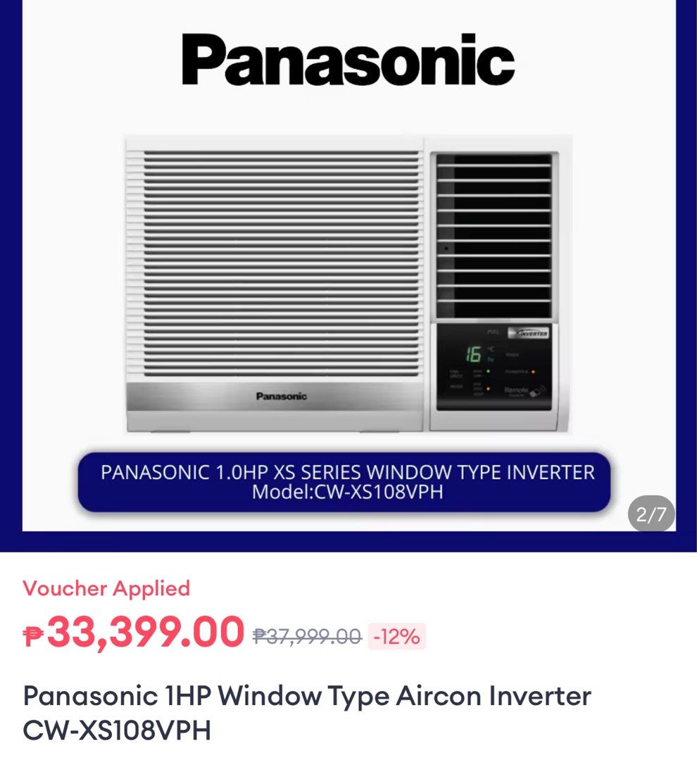Panasonic 1HP Window Type Inverter Aircon for Sale!!, TV & Home ...