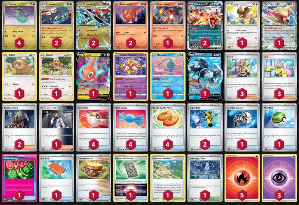 [Top 10 Decks!] Pokemon TCG Dragapult ex Charizard ex Deck with Pidgeot ex and Bibarel engine ...