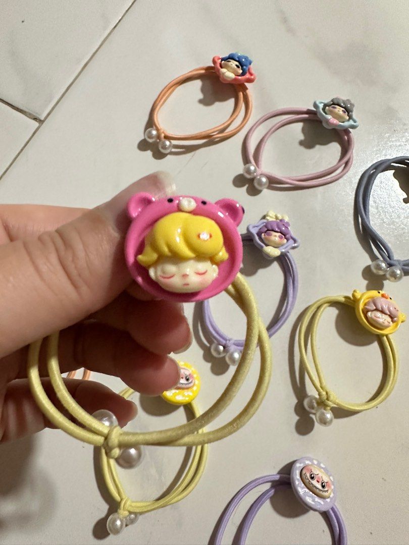 Pop mart Dimoo & Labubu Hair ties, Women's Fashion, Jewelry ...