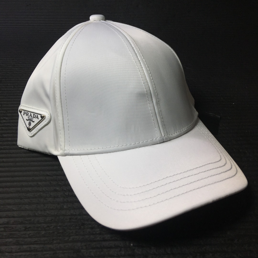 PRADA WHITE SIDE LOGO CAP, Men's Fashion, Watches & Accessories, Caps ...