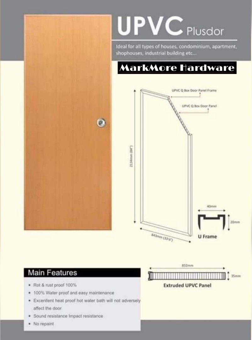Pvc Door Toilet Custom Size / Pintu Pvc Tandas Tempah Saiz, Furniture ...
