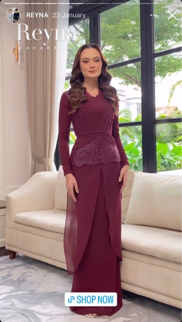 Qiszar 2024 reyna maharanee, Women's Fashion, Muslimah Fashion, Baju ...