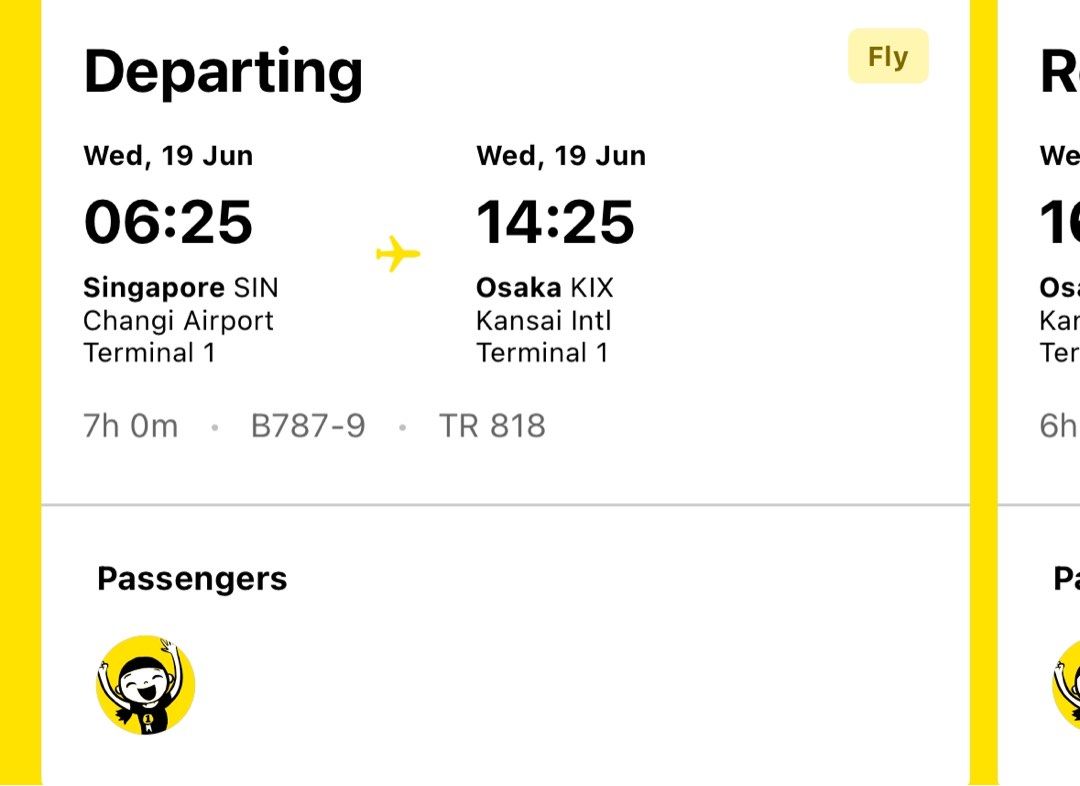 Scoot Flight Ticket from Singapore(SIN)-Japan(Osaka, KIX); 19 June - 26 ...