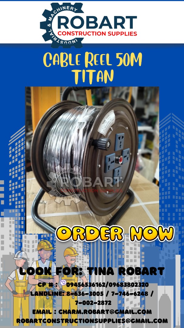 Titan Cable Reel 50M, Commercial & Industrial, Construction & Building ...