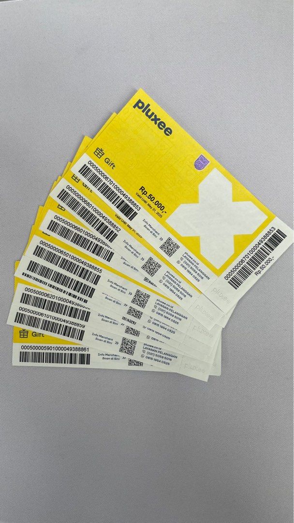 Voucher senilai 50 ribu total 500 ribu, Tiket & Voucher, Kartu Hadiah ...