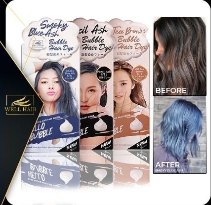 Well Hair 2in1 Coloring and Protection Bubble Hair Dye Uniform Coloring ...