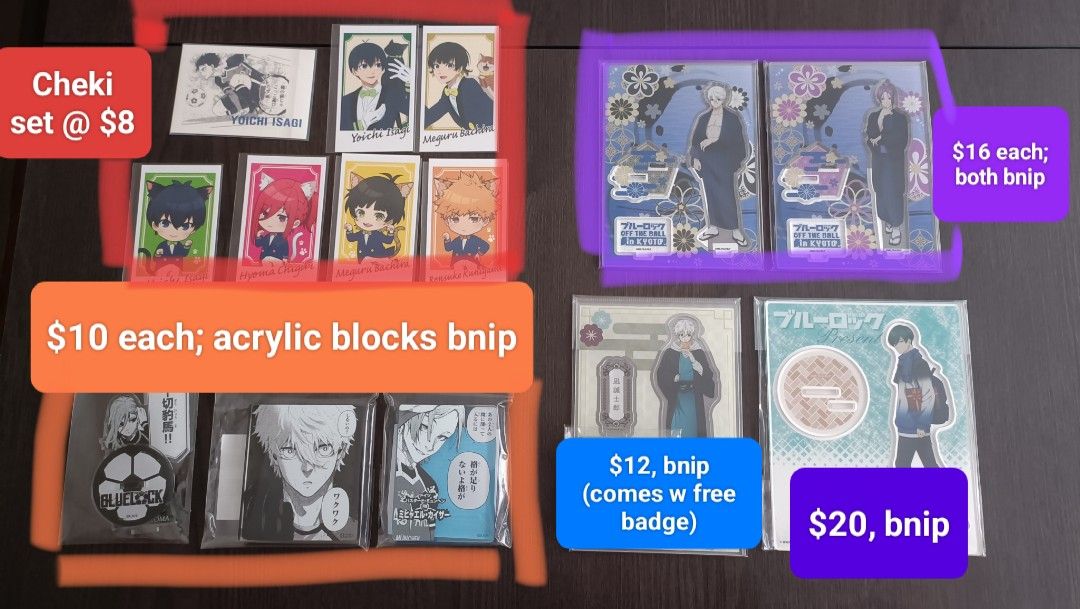 WTS/LFB Blue Lock Reo, Rin, Nagi, Kaiser, Isagi, Chigiri Goods ...