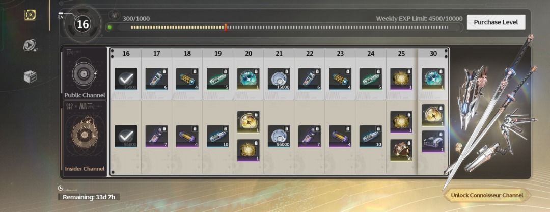 Wuthering Waves Union Level 33 databank rank 15 Account SEA Server ...