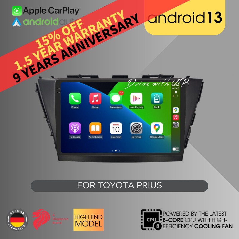 2K QLED HIGH-END LATEST ANDROID 13 ANDROID PLAYER FOR TOYOTA PRIUS 9 ...