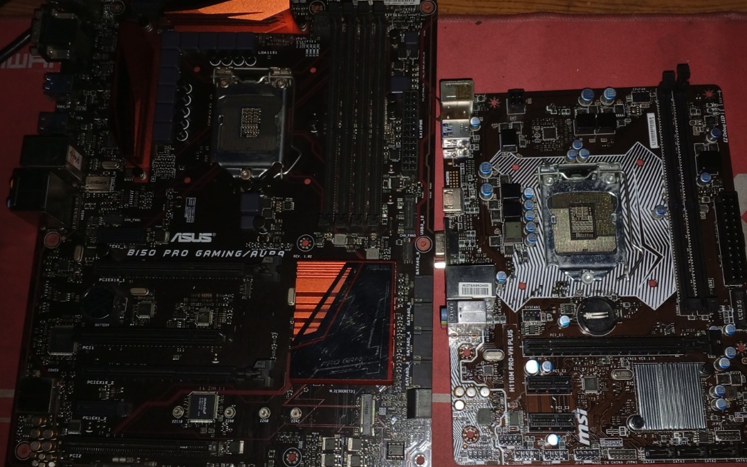 Both Intel Mobo Msi H110M - PRO VH PLUS & ASUS B150 PRO GAMING AURA ...