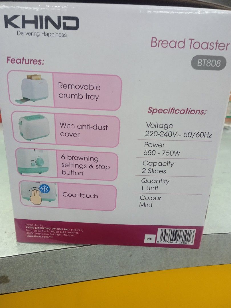 Bread toaster jenama khind, TV & Home Appliances, Kitchen Appliances ...