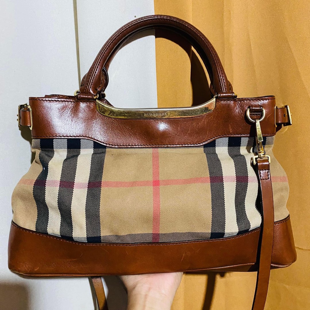 Burberry Nova Check Canvas & Leather Hepburn Satchel, Luxury, Bags ...