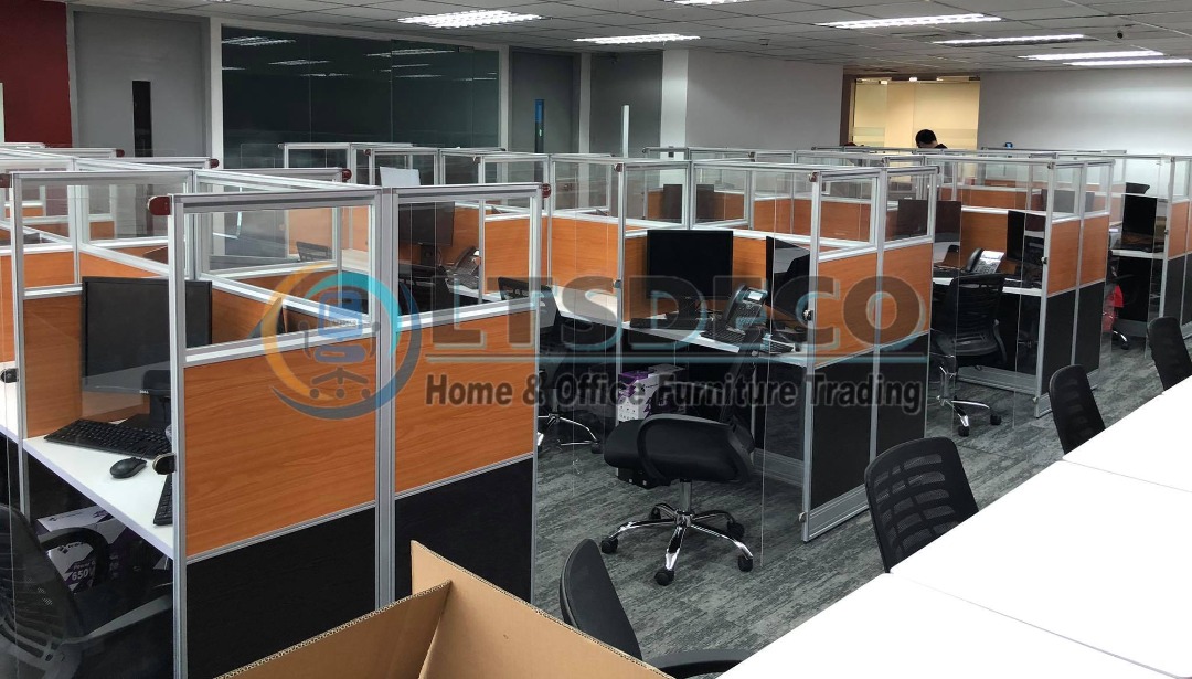 call center laminated with glass modular partition office partition ...