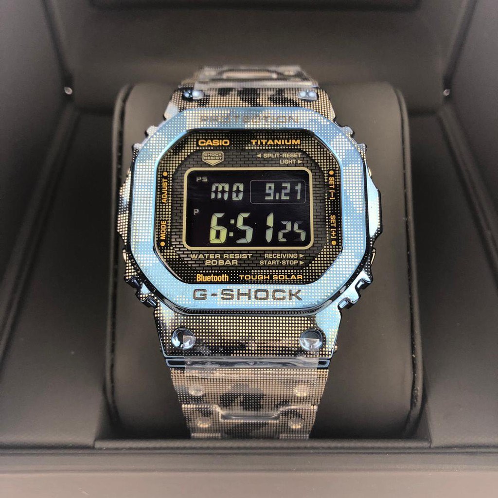 CASIO G-SHOCK TITANIUM LIMITED EDITION BLUE ION-PLATING CAMOUFLAGE GMW ...