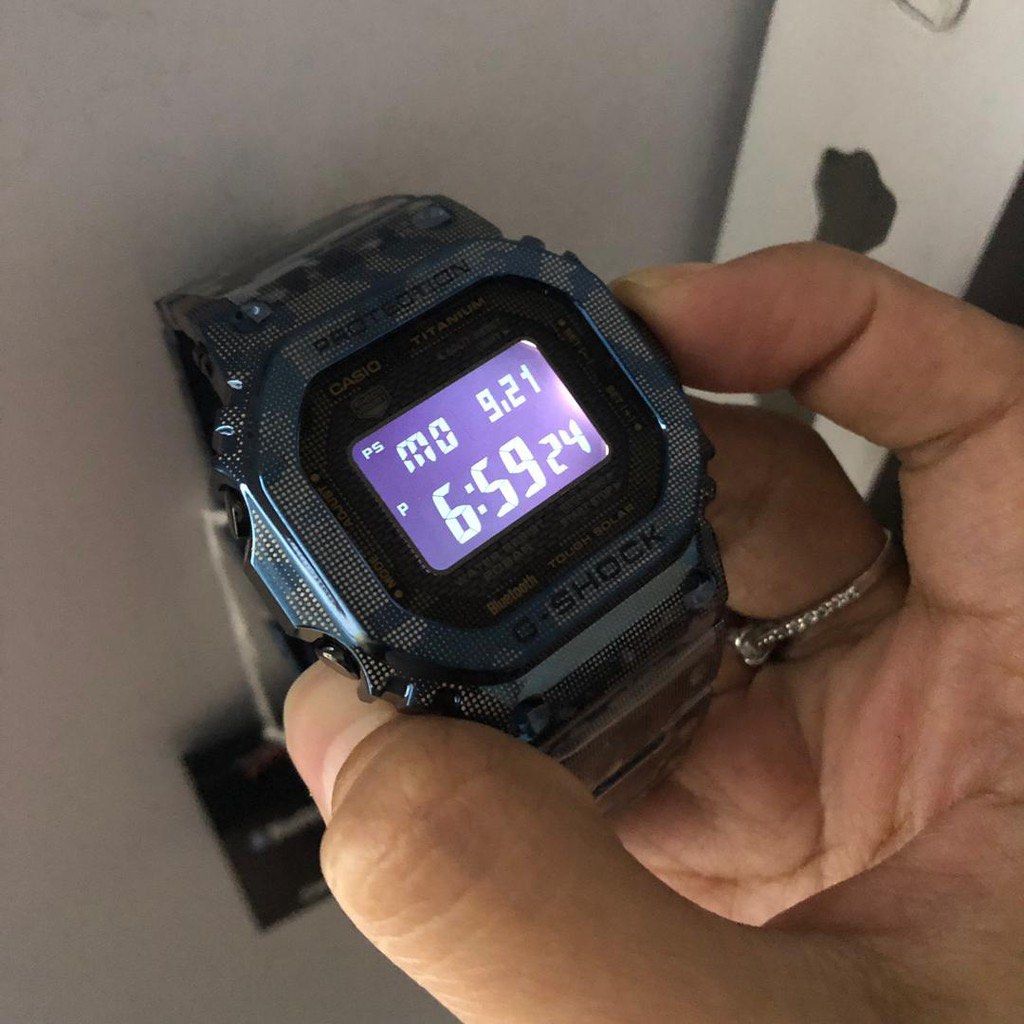 CASIO G-SHOCK TITANIUM LIMITED EDITION BLUE ION-PLATING CAMOUFLAGE GMW ...