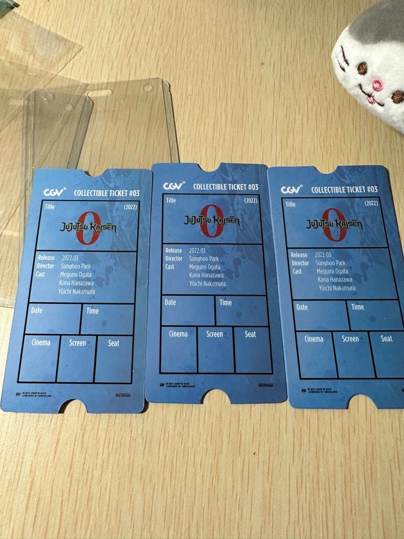 Collectible Ticket Jujutsu Kaisen JJK 0 Anime CGV Komik Cinema ...